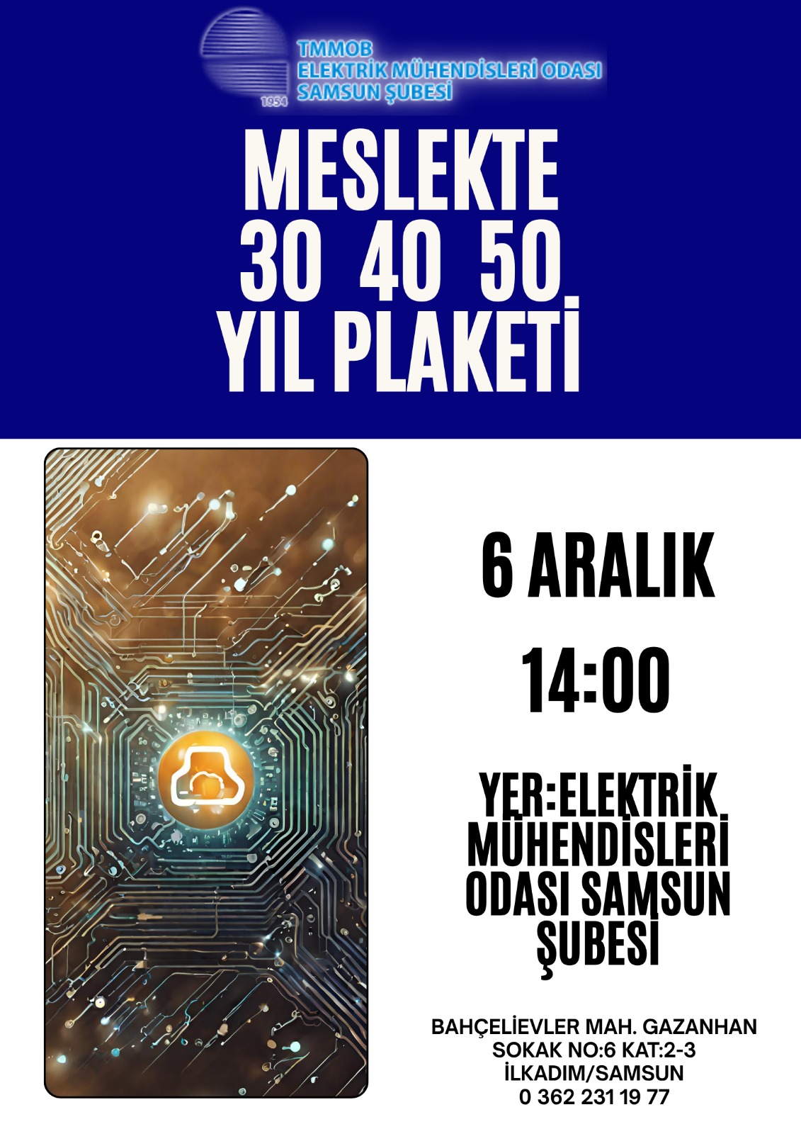 EMO - MESLEKTE 30, 40, 50 VE 60. YIL : PLAKET TÖRENİ