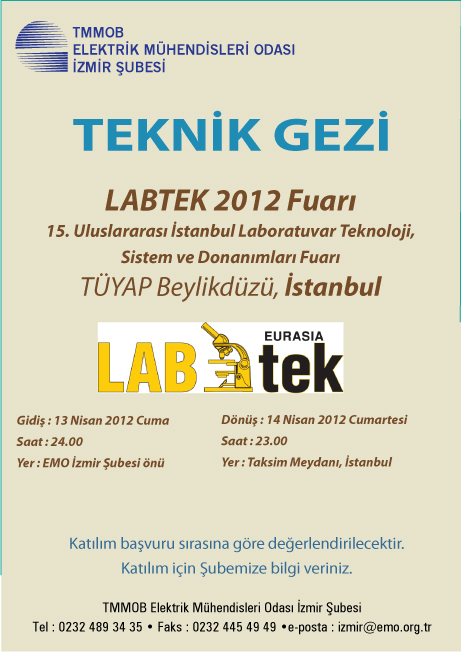 EMO - TEKNİK GEZİ : LABTEK 2012 FUARI