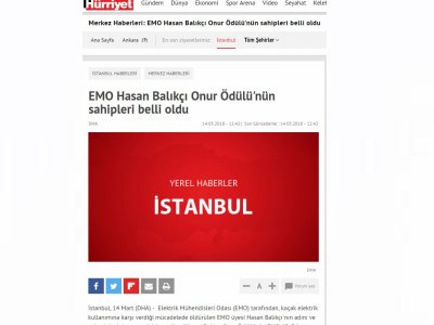 EMO - EMO HASAN BALIKÇI ONUR ÖDÜLÜ`NÜN SAHİPLERİ BELLİ OLDU (HURRİYET ...