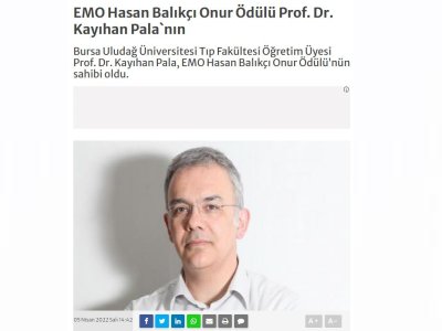 EMO - EMO HASAN BALIKÇI ONUR ÖDÜLÜ PROF. DR. KAYIHAN PALA`NIN ...