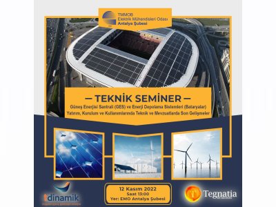EMO - TEKNİK SEMİNER: GES VE ENERJİ DEPOLAMA SİSTEMLERİ