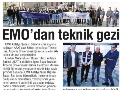 EMO - EMO`DAN TEKNİK GEZİ (İLERİ-29.12.2023)