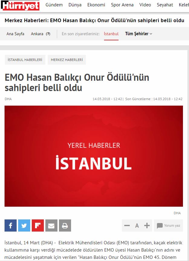 EMO - EMO HASAN BALIKÇI ONUR ÖDÜLÜ`NÜN SAHİPLERİ BELLİ OLDU (HURRİYET ...