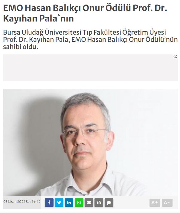 EMO - EMO HASAN BALIKÇI ONUR ÖDÜLÜ PROF. DR. KAYIHAN PALA`NIN ...