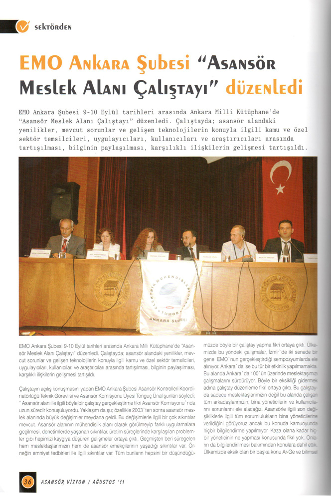 EMO - EMO ANKARA ŞUBESİ “ASANSÖR MESLEK ALANI ÇALIŞTAYI” DÜZENLEDİ ...