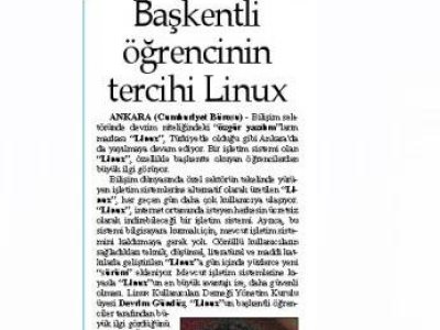 EMO - BAŞKENTLİ ÖĞRENCİNİN TERCİHİ LİNUX (CUMHURİYET ANKARA, 18.05.2007)