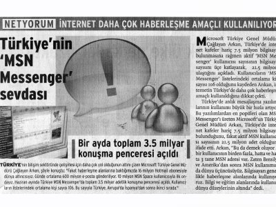 EMO - TÜRKİYE'NİN MSN MESSENGER SEVDASI (BİRGÜN, 23.08.2007)